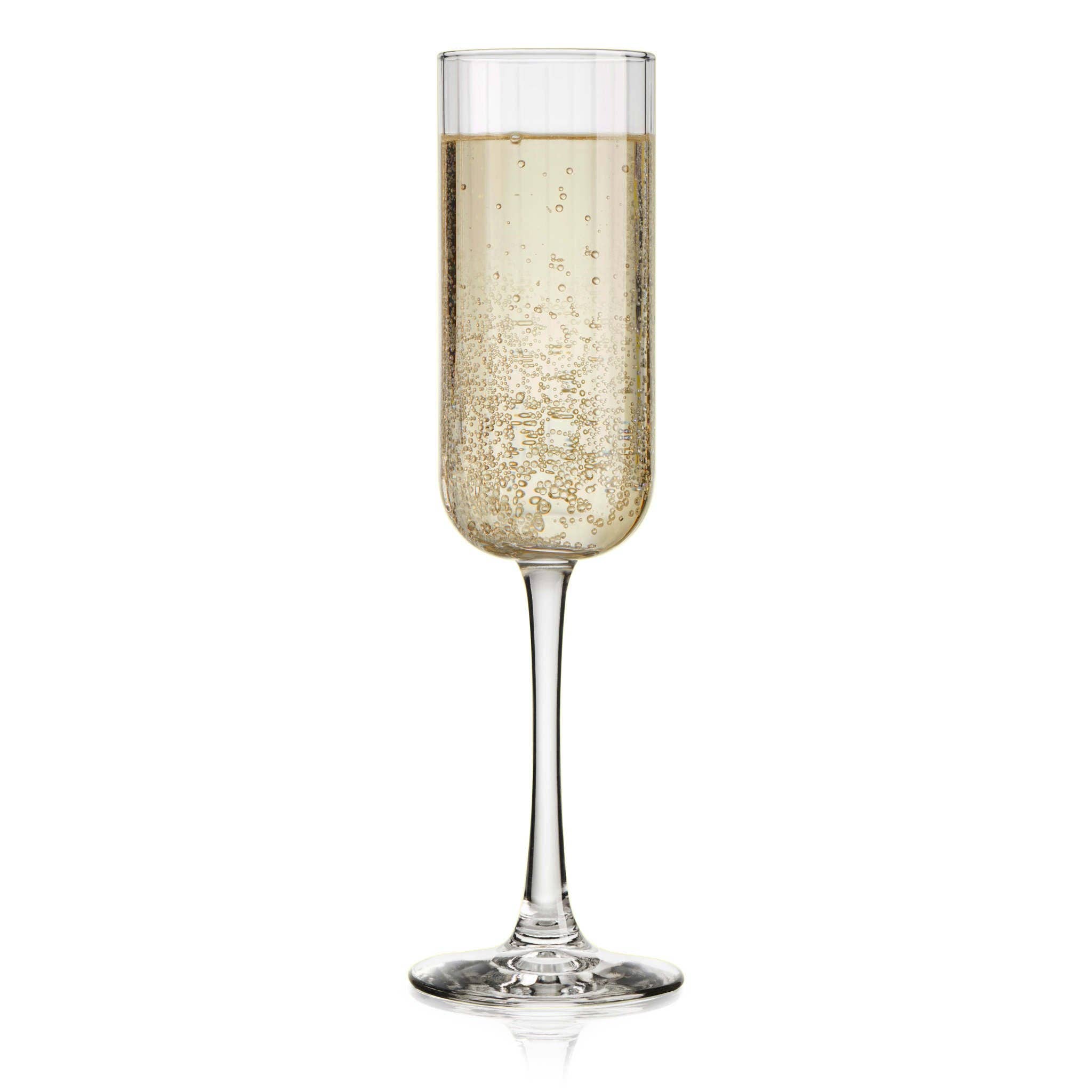 Libbey Paneled Champagne Flute Glasses, 7.5-ounce – Hollowood at Home