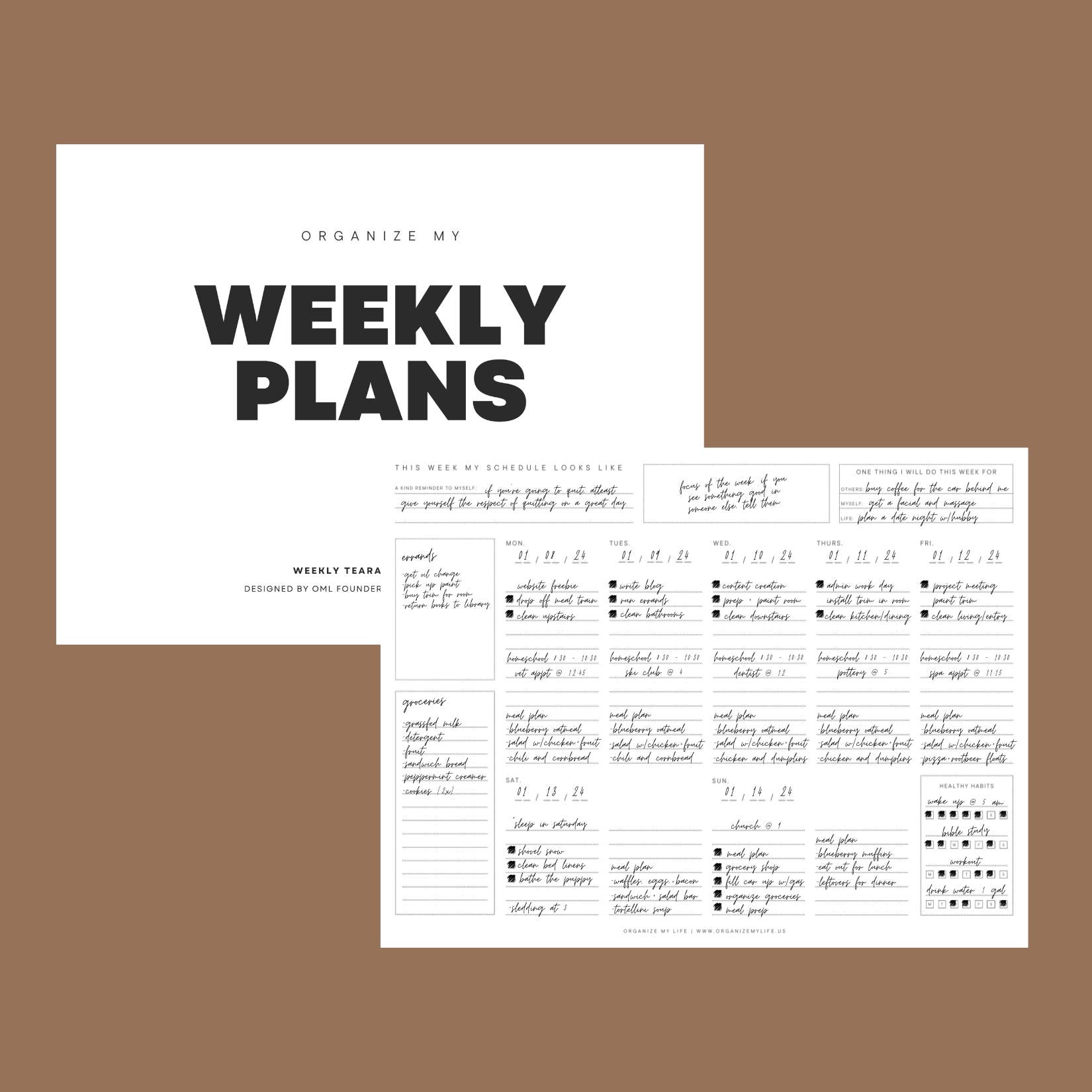 Organize My Weekly Plans Notepad – Hollowood at Home
