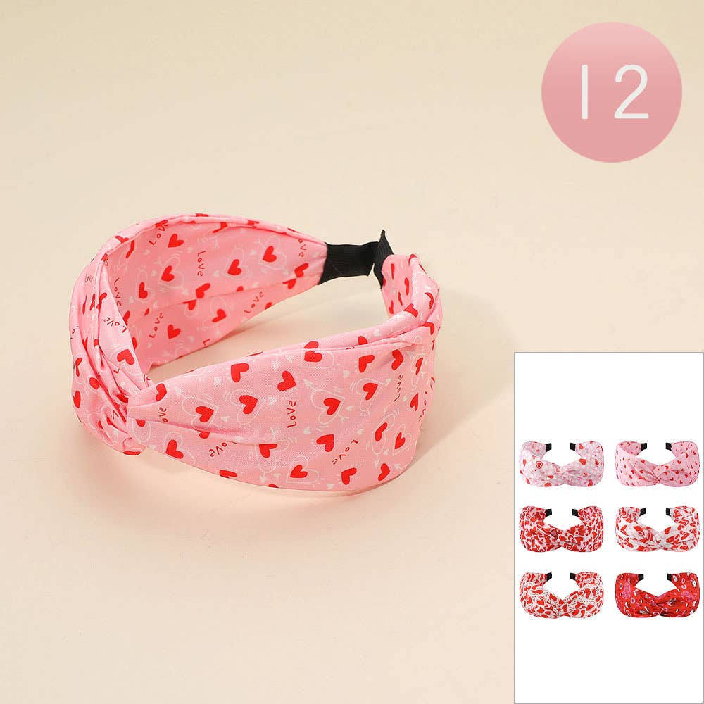 12PCS - Heart Love Pattern Knot Headbands – Hollowood at Home