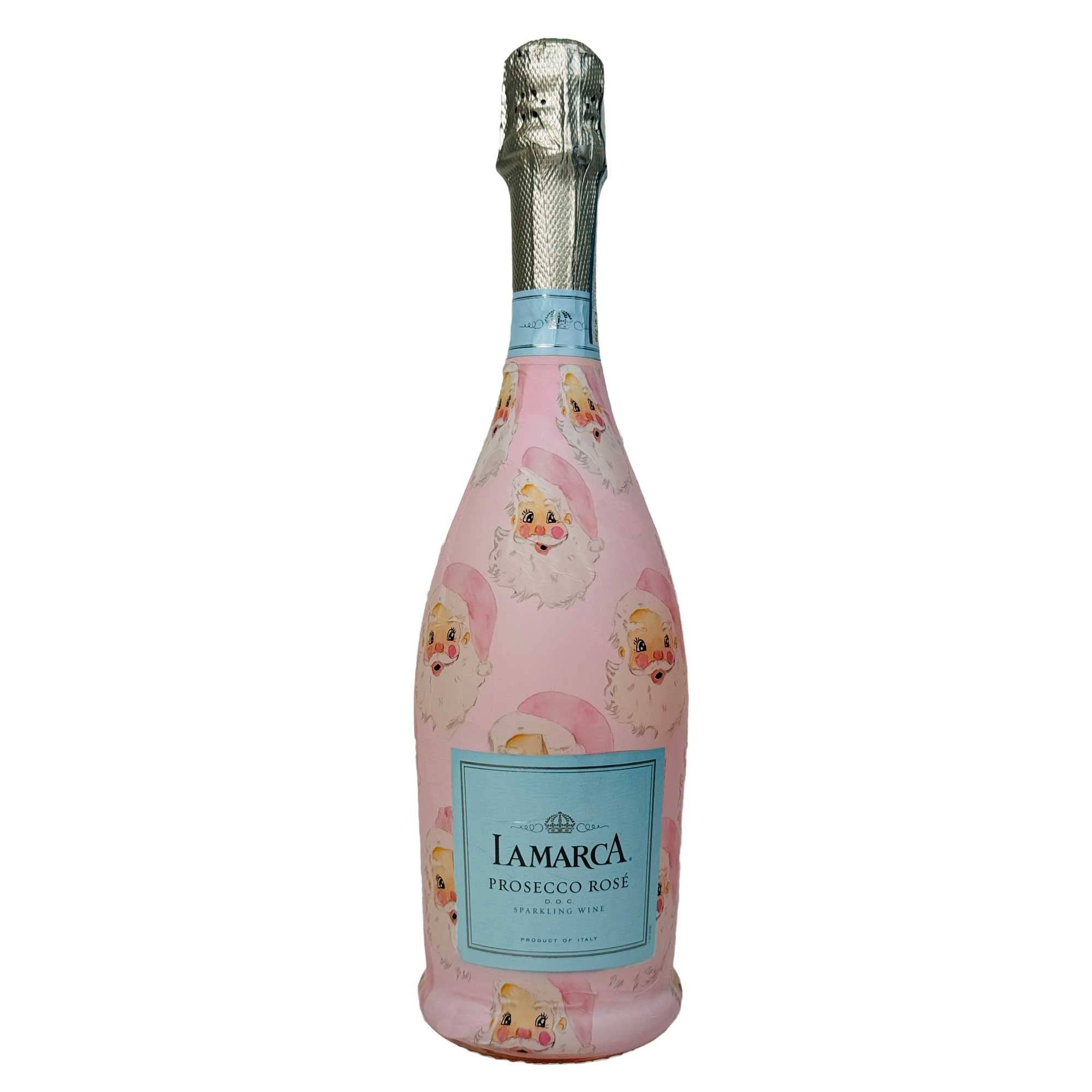 Watercolor Pink Santa- Prosecco – Hollowood at Home