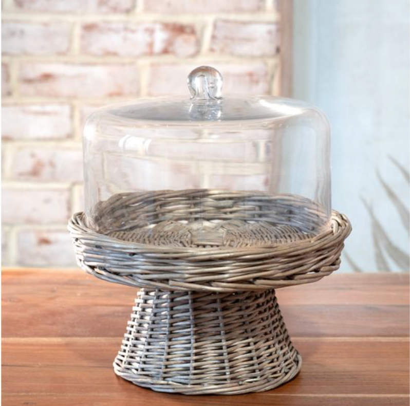 10.6-inch Glass Cake Dome with Willow Base – Hollowood at Home