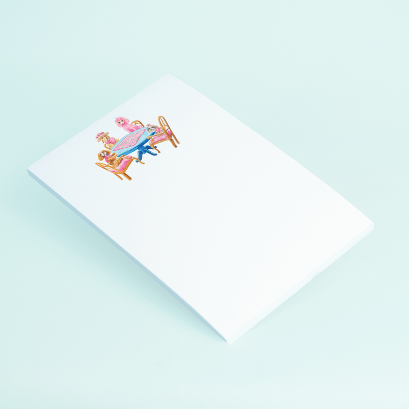 Dogs Playing Mahjong Notepad – Hollowood at Home