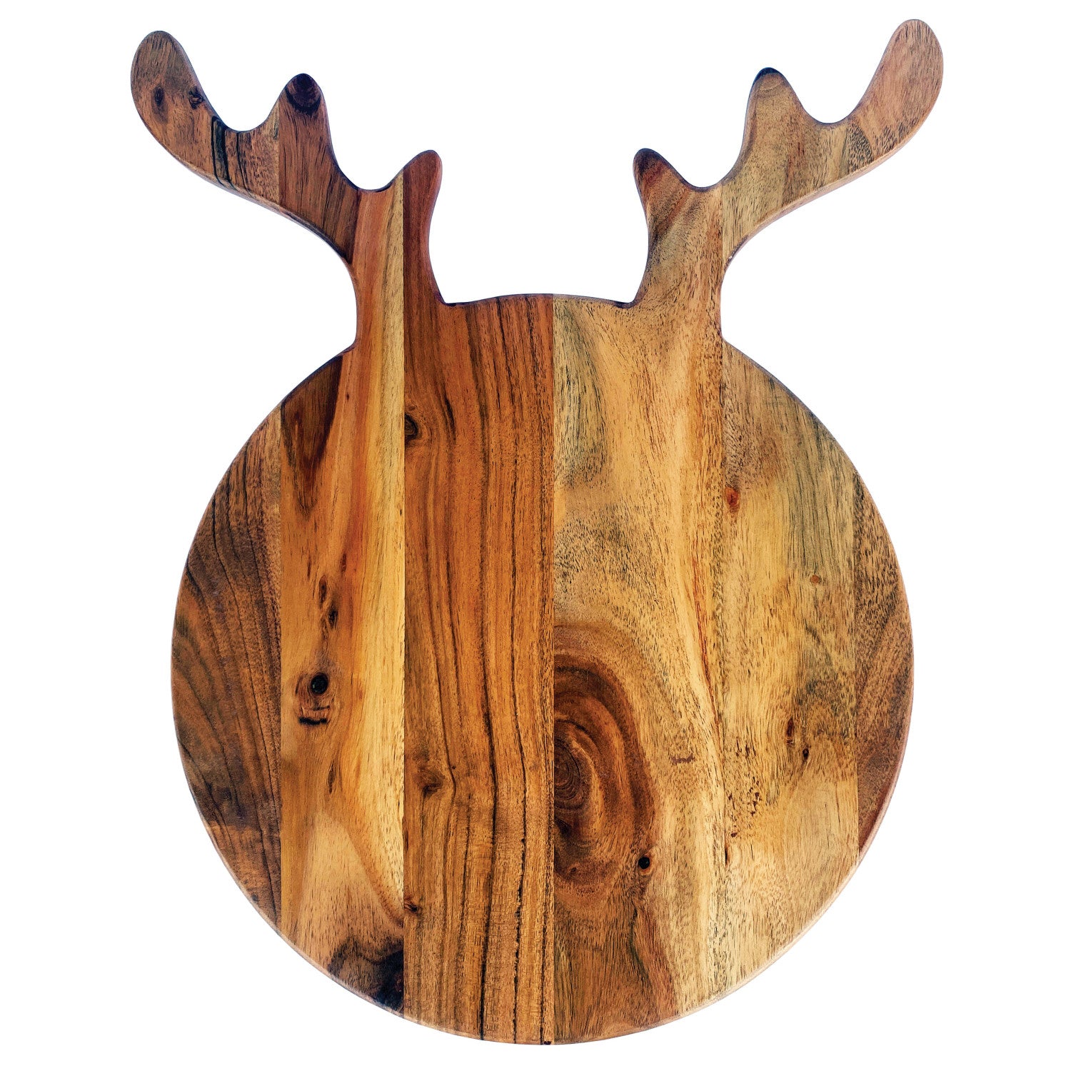 Acacia Wood Cheese/Cutting Board w/ Antlers, Natural – Hollowood at Home